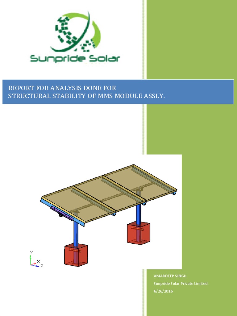 Report For Analysis Done For Structural Stability of Mms Module Assly | PDF | Strength Of ...