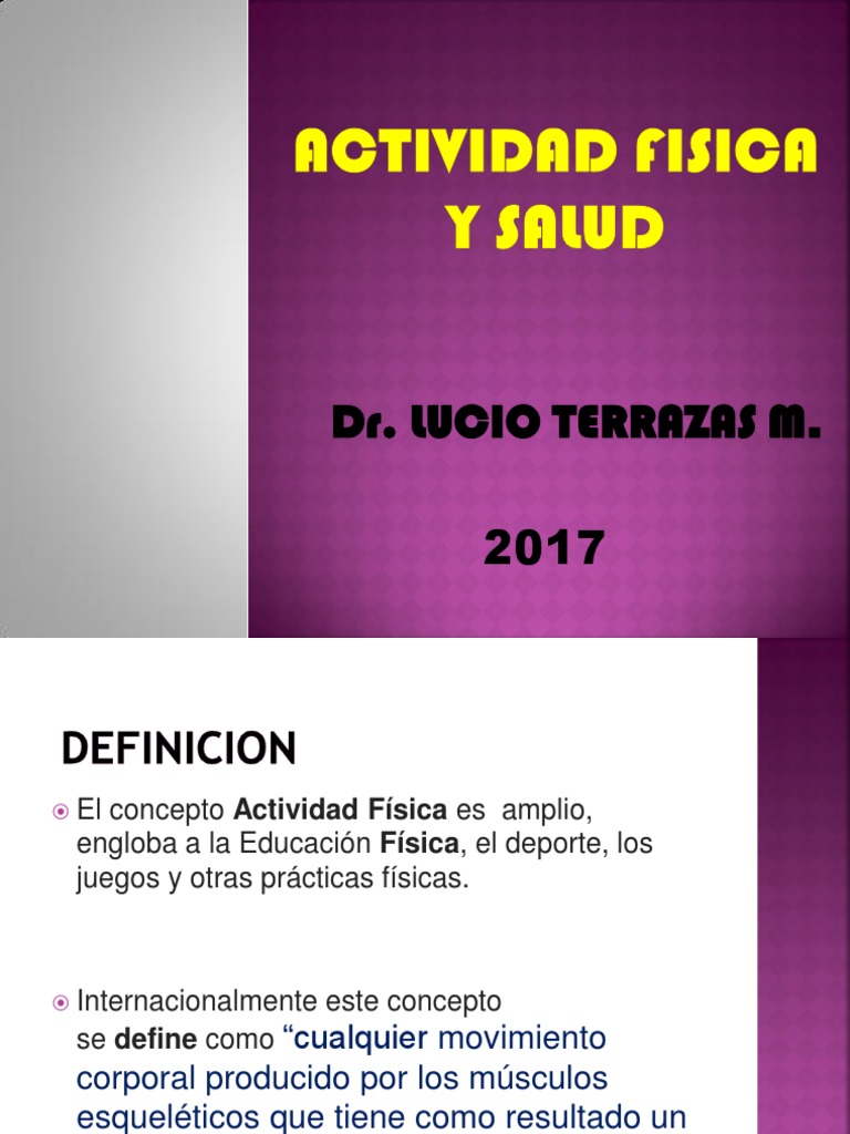 Diapositivas Tema No 1 AFS-1 PDF | PDF | Ejercicio aerobico | Especialidades Medicas
