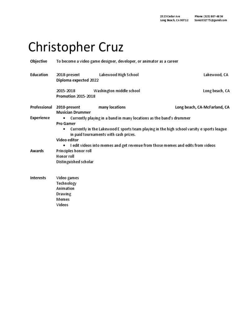 Christopher Cruz Resume | PDF