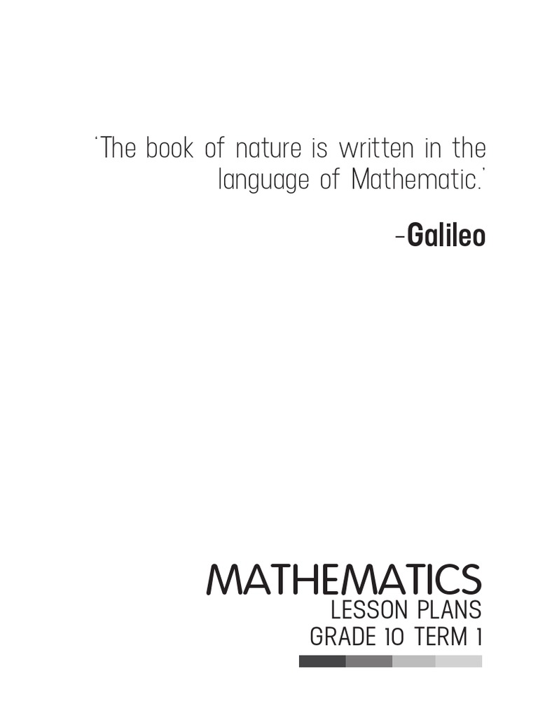 Grade 10 Maths Lesson Plans Term 1 | PDF | Numbers | Factorization