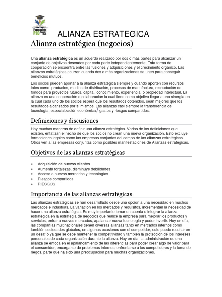 Alianza Concepto | PDF | Proyecto conjunto | Business