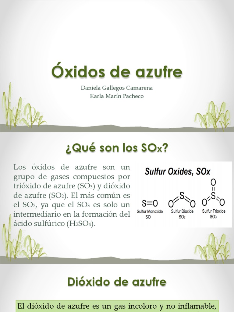 Óxidos de Azufre | PDF | Dióxido de azufre | Ultravioleta