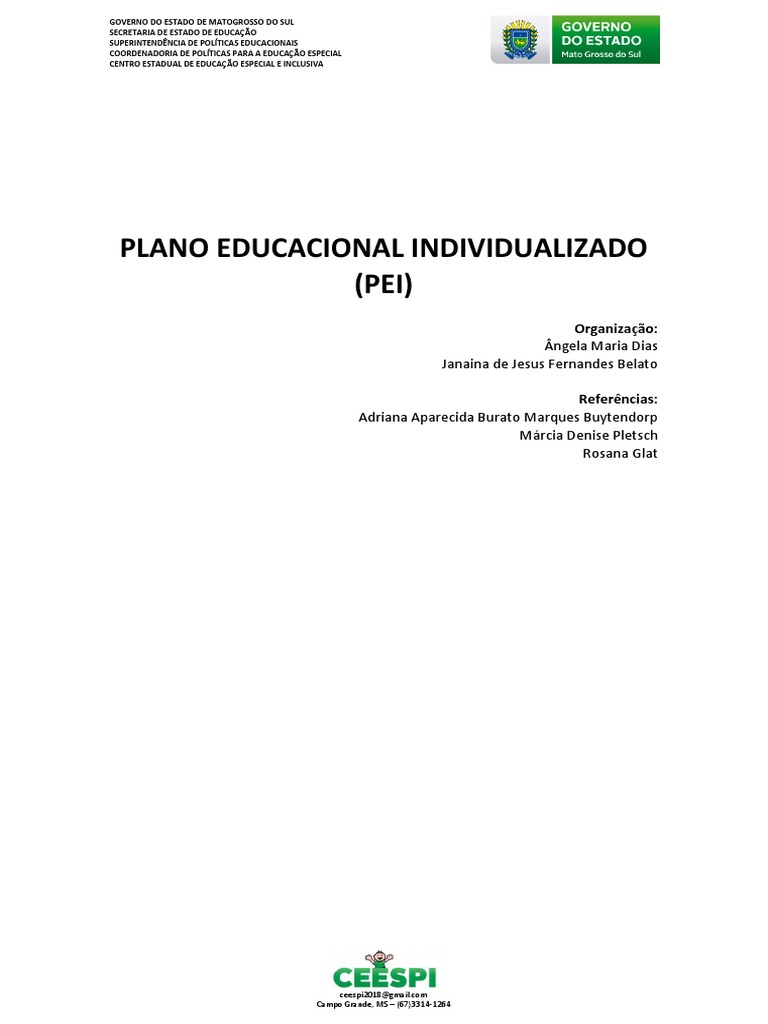 PEI - Plano Educacional Individualizado 2019 - WORD | PDF | Educação ...