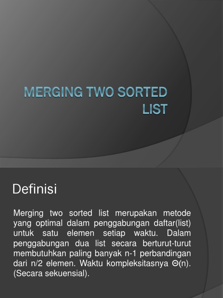 Merging Two Sorted List | PDF