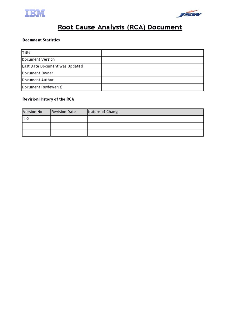 Root Cause Analysis (RCA) Document | PDF
