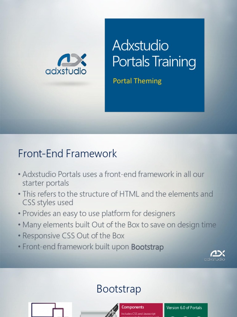 Adxstudio Portals Training: Portal Theming | PDF | Bootstrap (Front End Framework) | Responsive ...