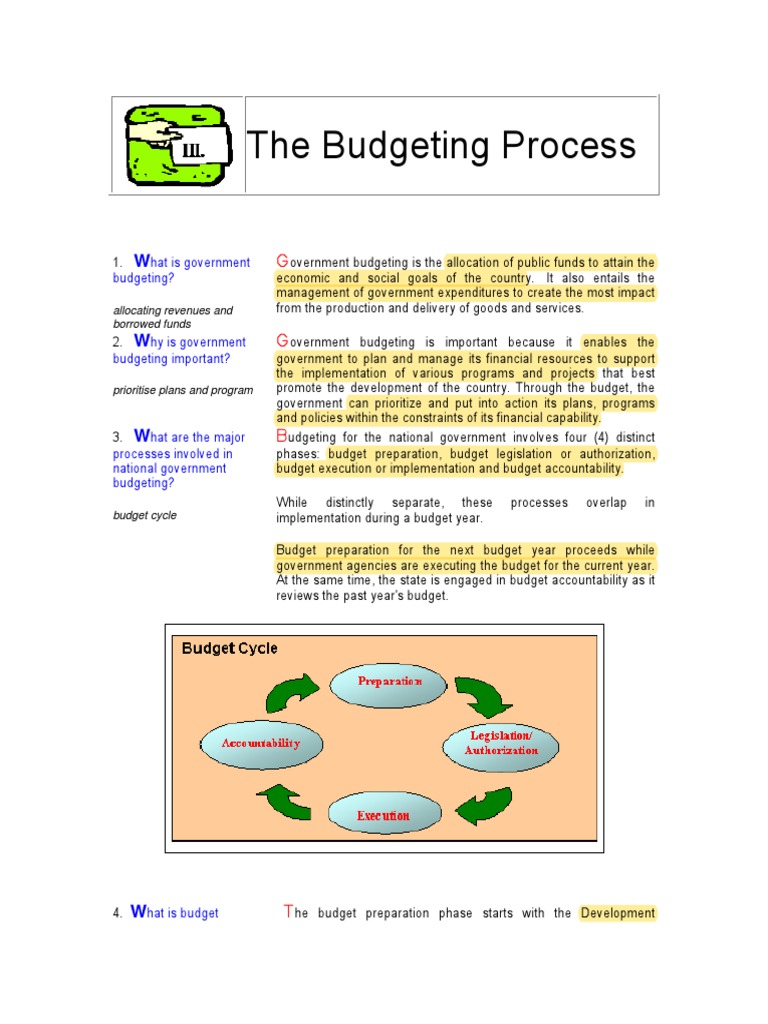 Navigating the Government Budget Cycle: A Comprehensive Overview of the ...