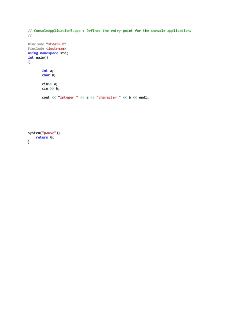 C++ Console App: Input Integer and Char | PDF