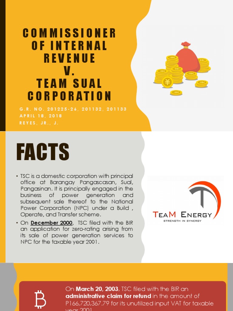 Cir vs. Team Sual Corporation | PDF | Tax Refund | Government Finances