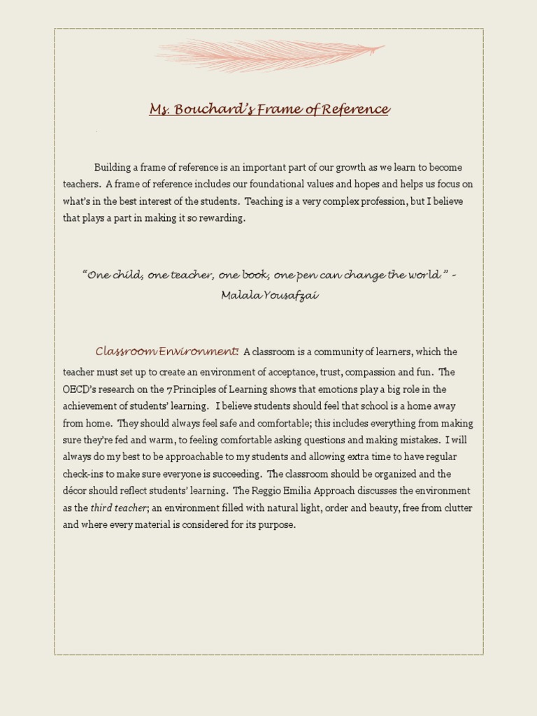 Frame of Reference Revised | PDF | Educational Assessment | Teachers