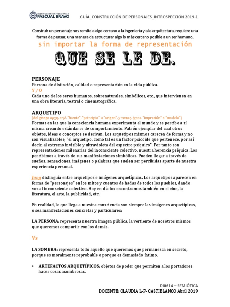 Guía Construcción Personajes | PDF | Arquetipo | Imagen