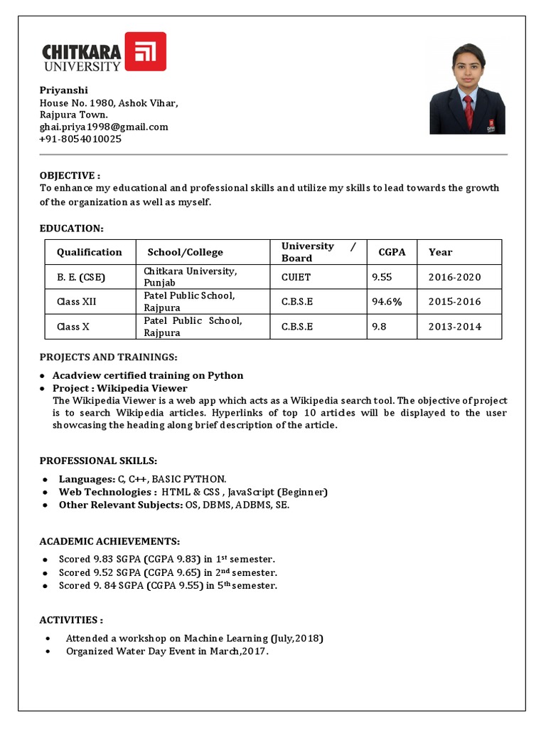 Priya Resume | PDF