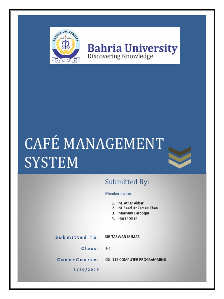 Report Cafe Management System | PDF | Menu | Software Testing