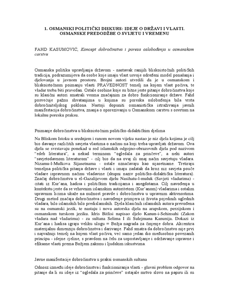 Osmanski Politički Diskurs | PDF