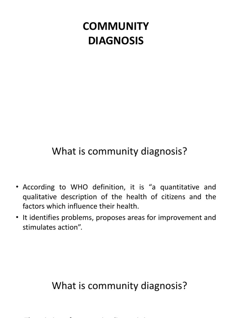 Community Diagnosis | Download Free PDF | Data Analysis | Health Care