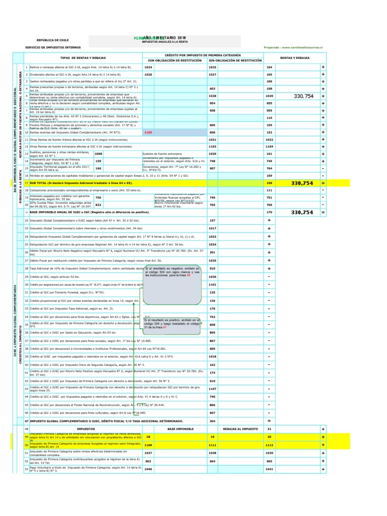 Formulario 22 at 2019 | PDF | Impuestos | Microeconomía