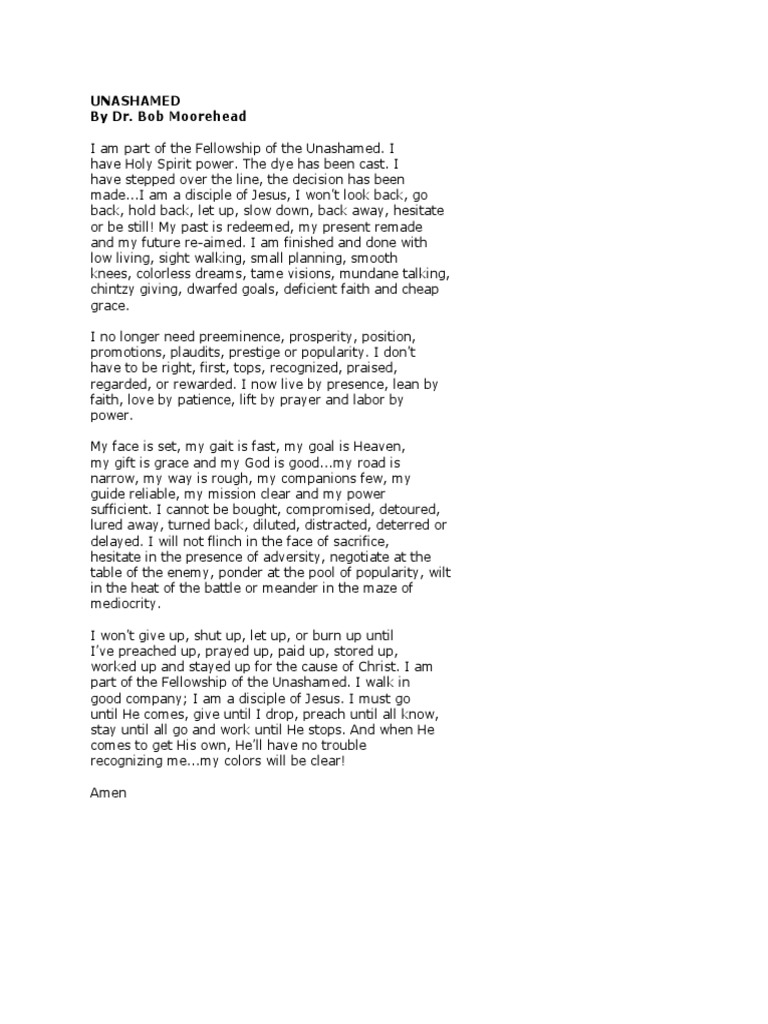 Unashamed by Dr. Bob Moorehead | PDF | Theology | Ancient Mediterranean ...