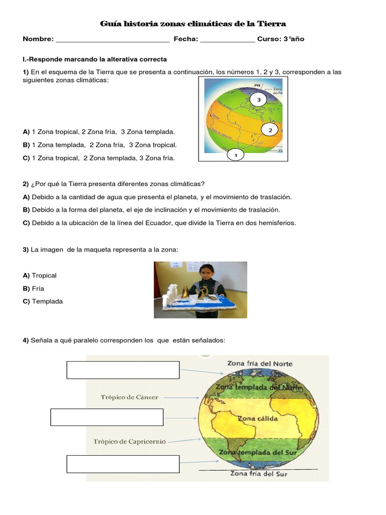 Zonas Climáticas de la Tierra para Niños | PDF | Zona tropical | Clima ...