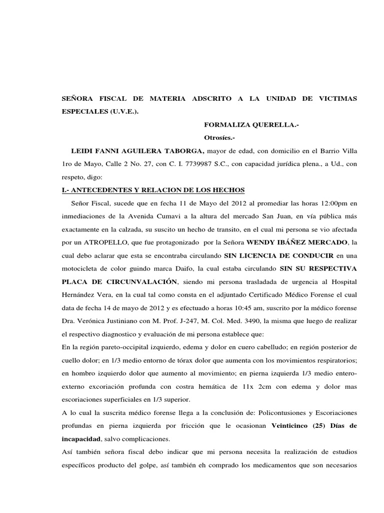 Modelo de Querella Penal | PDF | Ley común | Gobierno