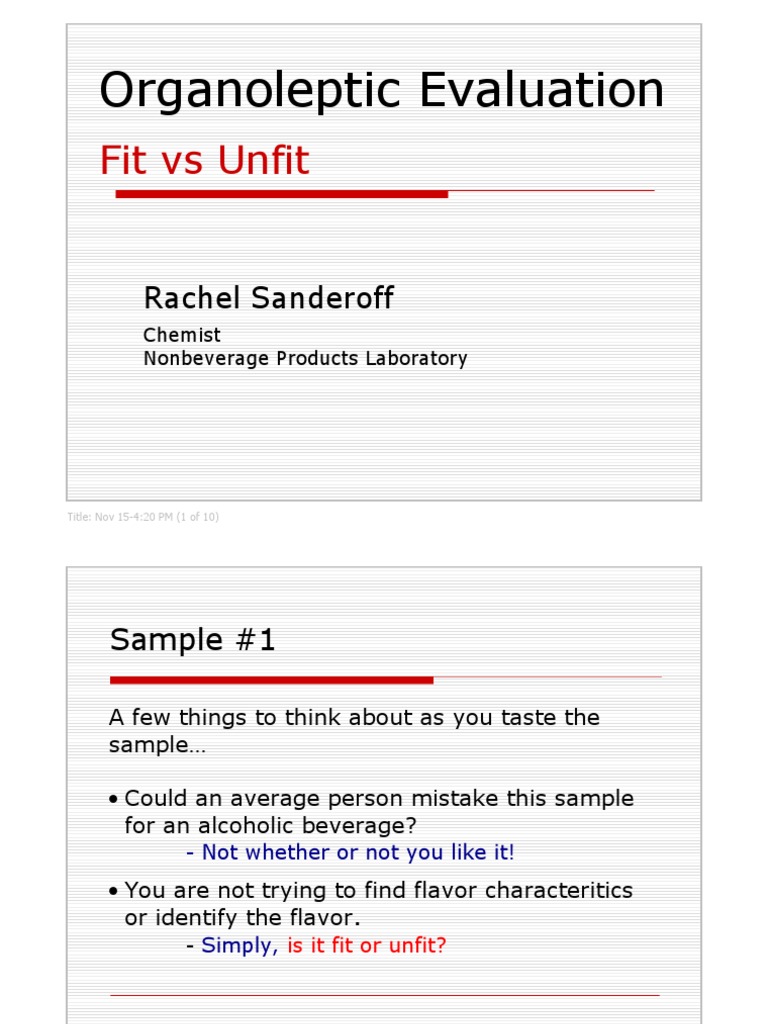 Organoleptic Evaluation | PDF | Beverages