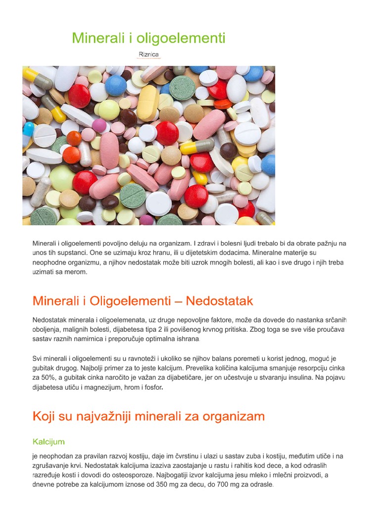 Minerali I Oligoelement | PDF