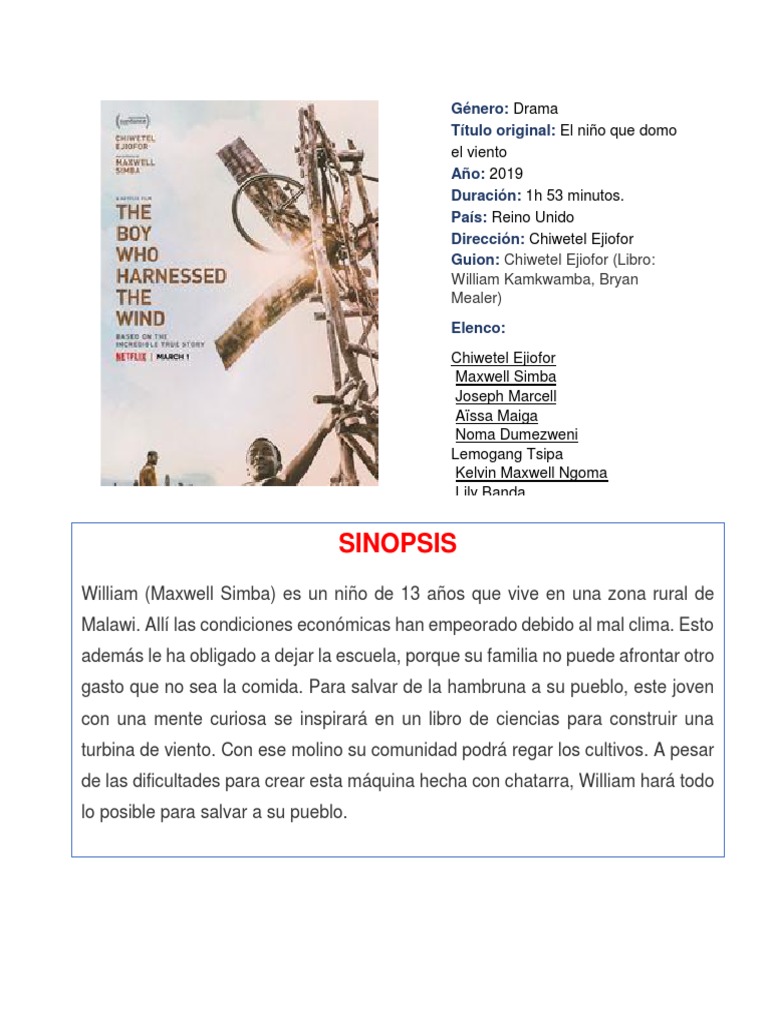 El niño que domó el viento: Resumen y detalles | PDF