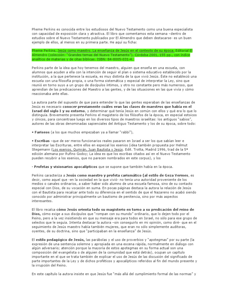 Pheme Perkins | PDF | Jesús | Bautistas
