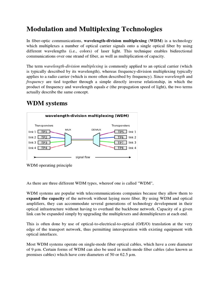 Modulation and Multiplexing | PDF | Wavelength Division Multiplexing | Gsm