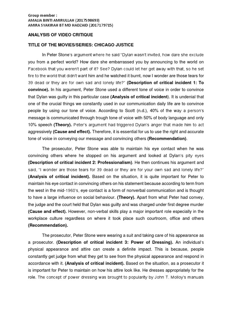 Analysis of Video Critique | PDF | Nonverbal Communication | Communication