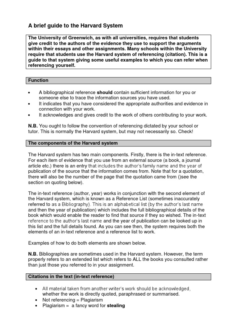 Harvard Referencing Guide for Students | PDF | Citation