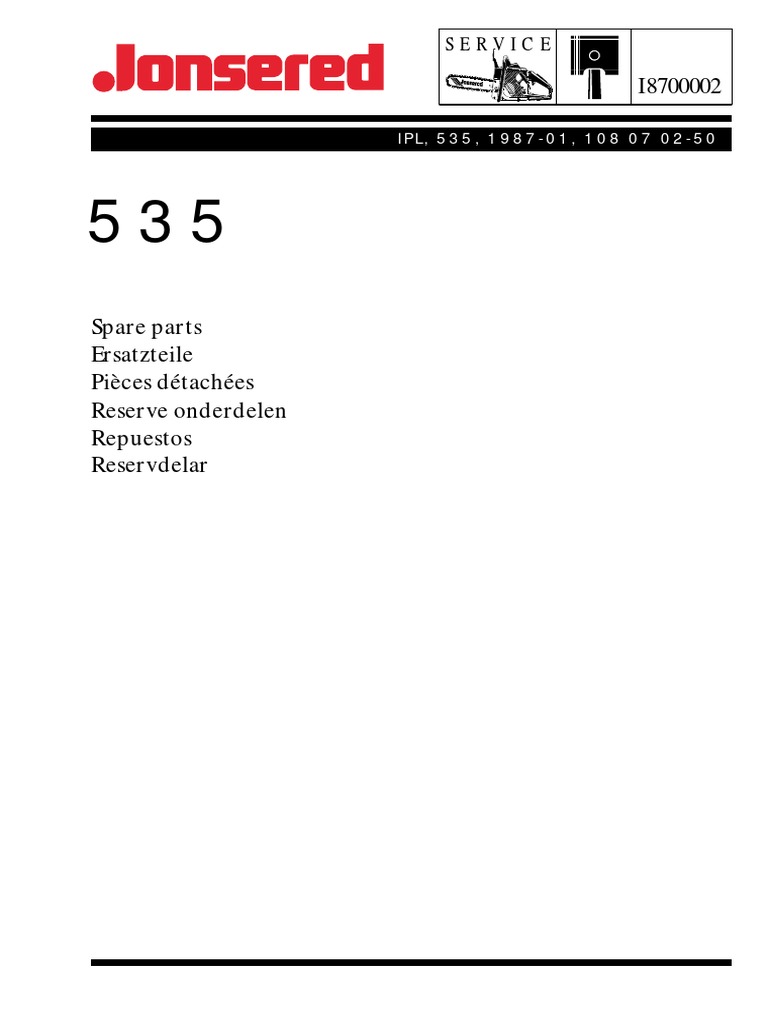 Jonsered 535 Spare Parts Catalogue Pdf | Reviewmotors.co