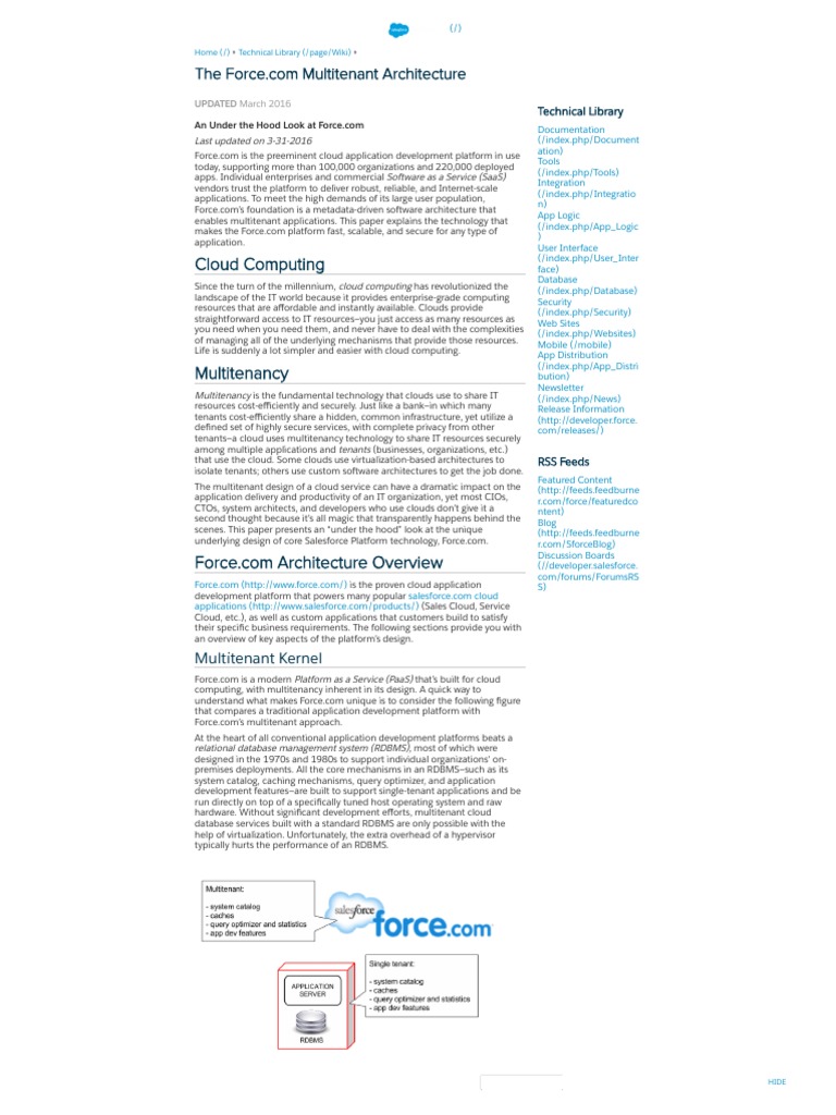 Multi Tenant Architecture | PDF | Database Index | Salesforce.Com