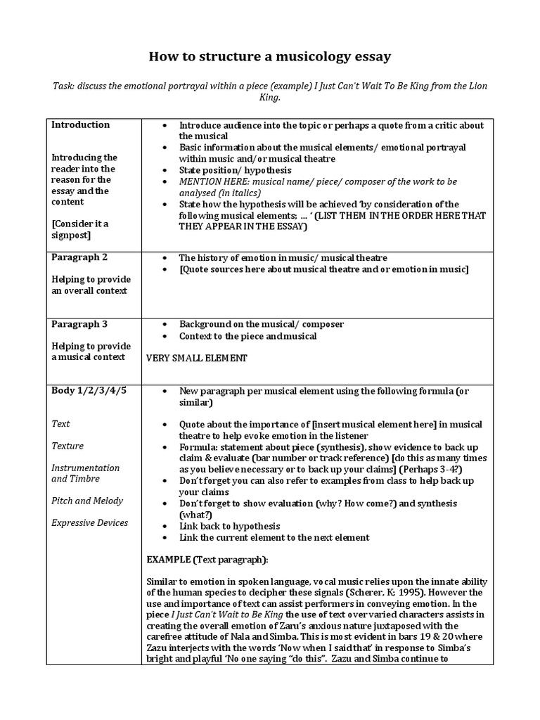 How To Structure Musicology Essay | PDF | Essays | Emotions