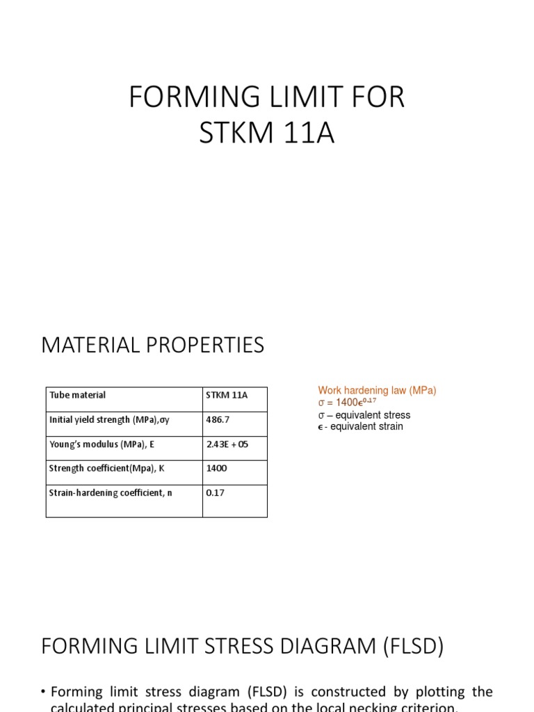 Forming Limit For STKM 11A | PDF