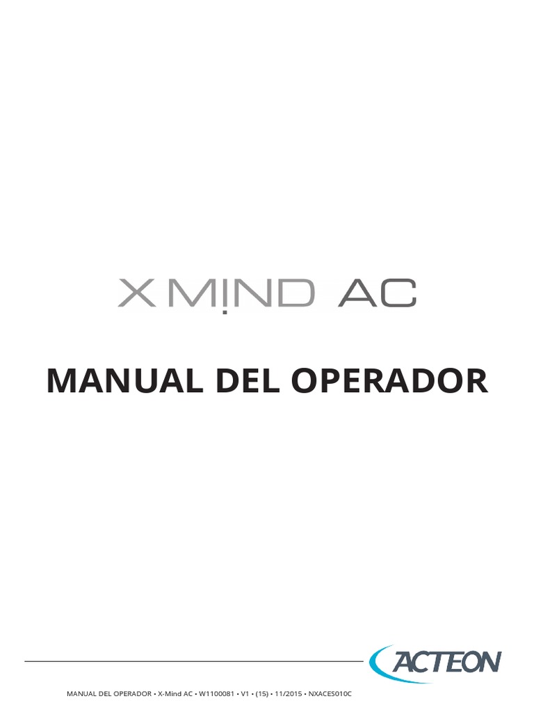 Operator's Manual X-Mind AC ES (NXACES010C) PDF | PDF | Rayo X ...