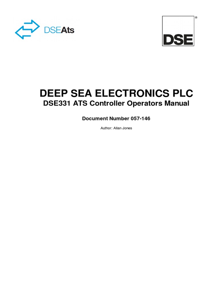 Deep Sea Electronics PLC: DSE331 ATS Controller Operators Manual | PDF ...
