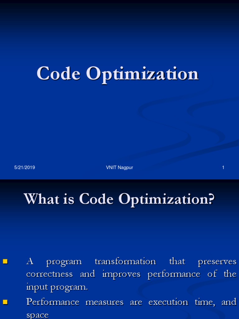 Compiler Optimizations Presentation | PDF | Subroutine | Control Flow