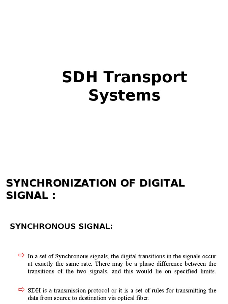 SDH Transport Systems | PDF | Telecommunications | Network Protocols