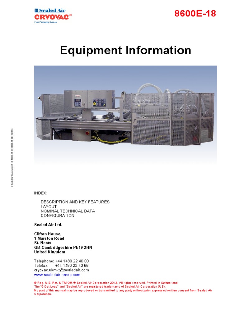 Equipment Information: Index: Description and Key Features Layout ...