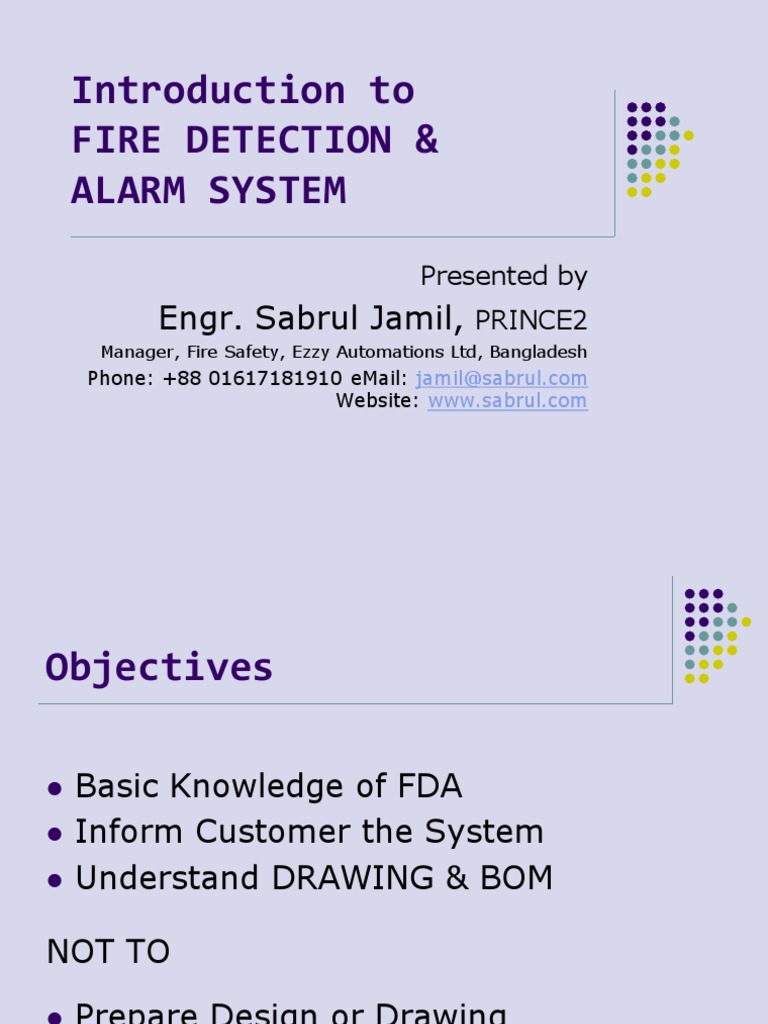 Introduction To Fire Detection & Alarm System: Engr. Sabrul Jamil | PDF ...