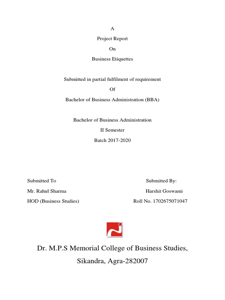 Project Bba | PDF | Business (General) | Business