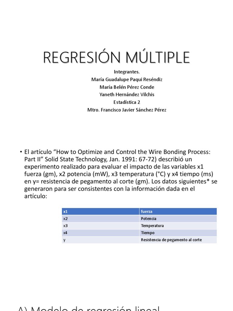 Regresión Múltiple | PDF | Regresión lineal | Análisis de regresión