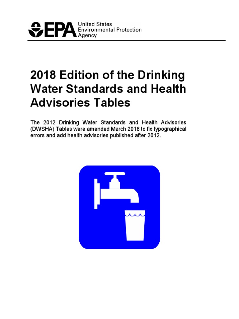 DW Table 2018 | PDF | Drinking Water | Chemical Substances