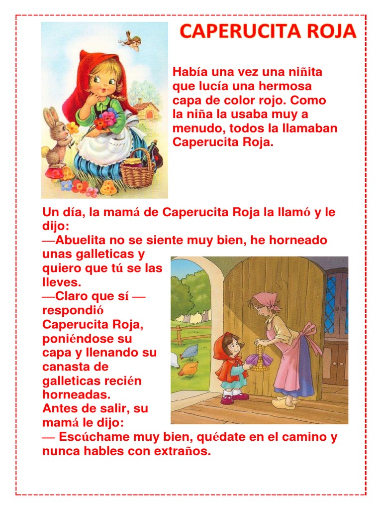 El Texto Narrativo Cuentos Caperucita Roja