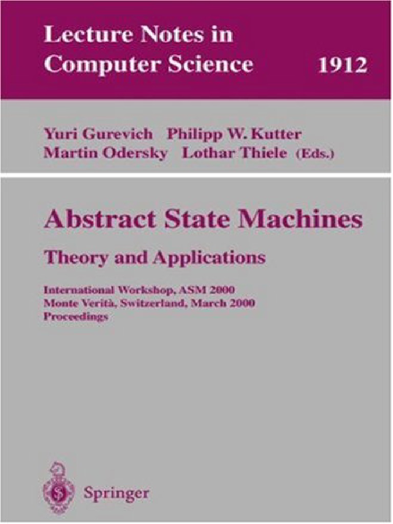ASM - Abstract StateMachines Theory and Applications (Lecture Notes in ...