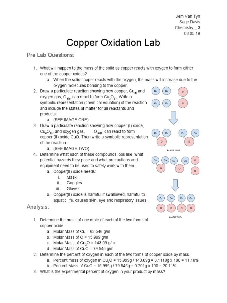Copper Oxidation Lab | PDF | Oxide | Copper