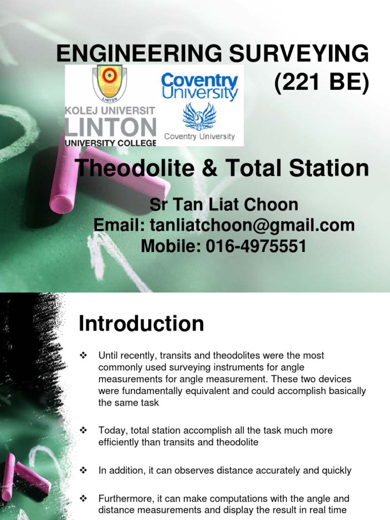 Theodolites and Total Stations Explained | PDF | Surveying ...
