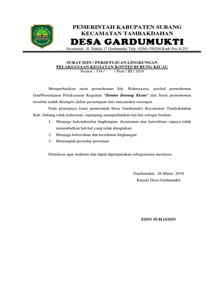 Surat Izin Lingkungan | PDF