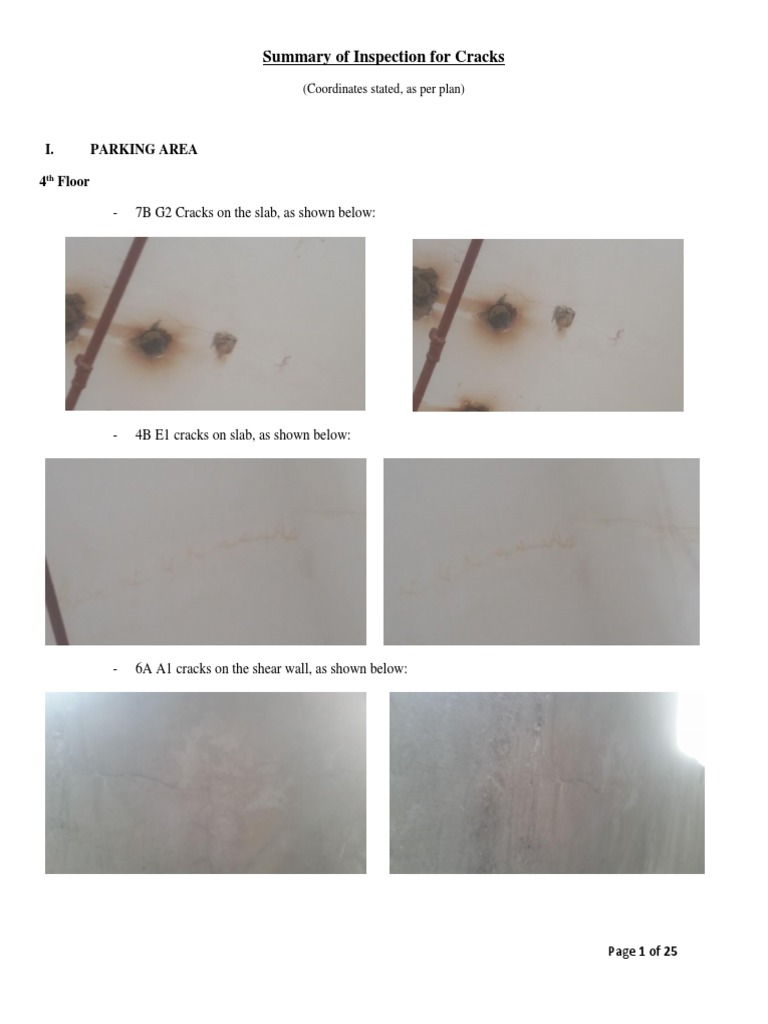 Inspection Summary of Structural Cracks | PDF | Buildings And ...