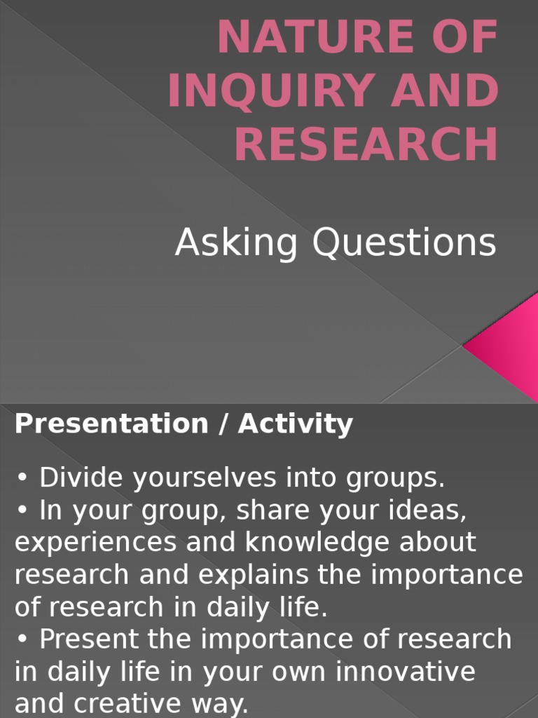Nature of Inquiry and Research Overview | PDF | Inquiry | Truth